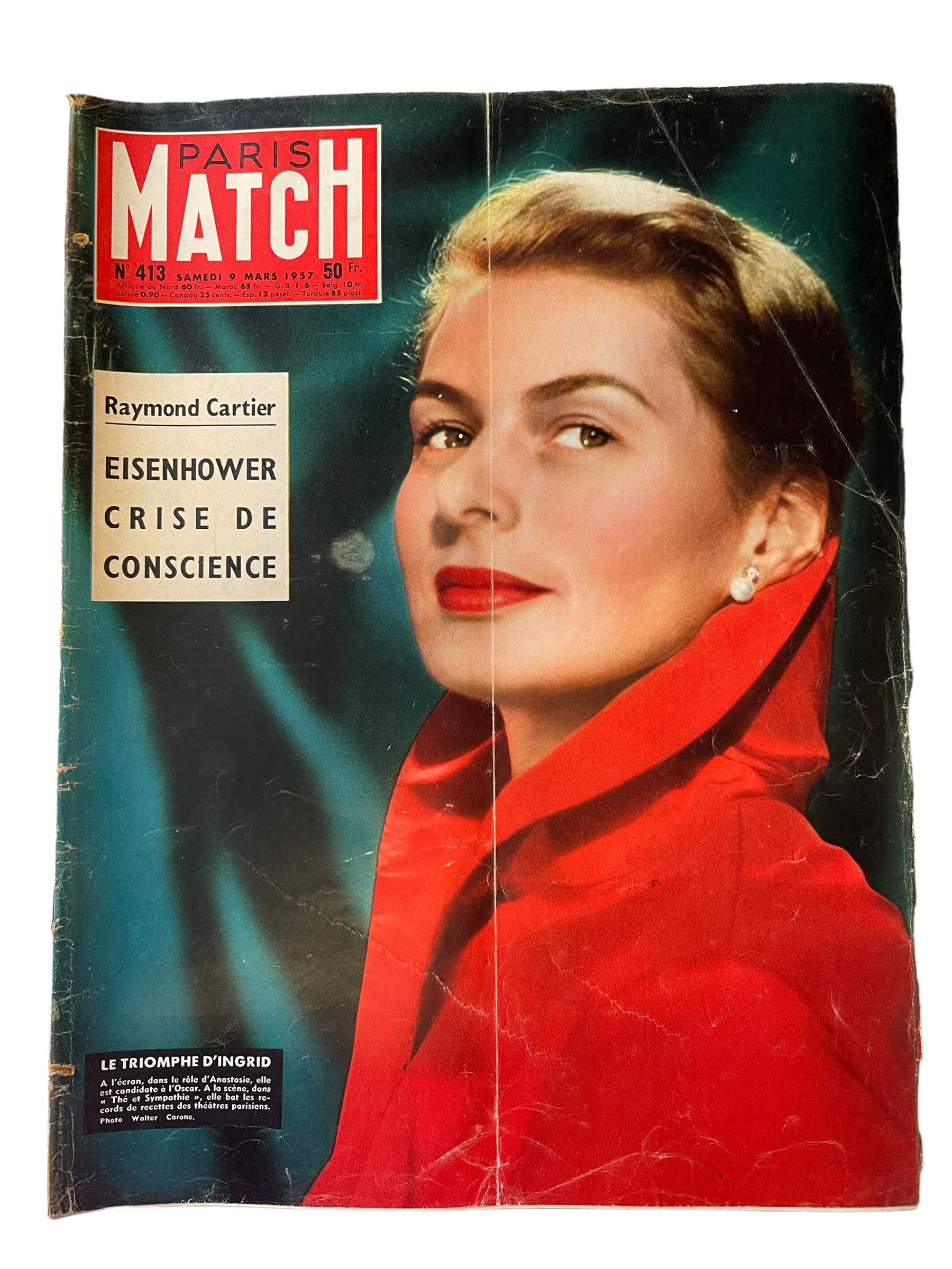 Vintage French Paris Match Le Magazine Journal Number 413 9/3/1957 ...