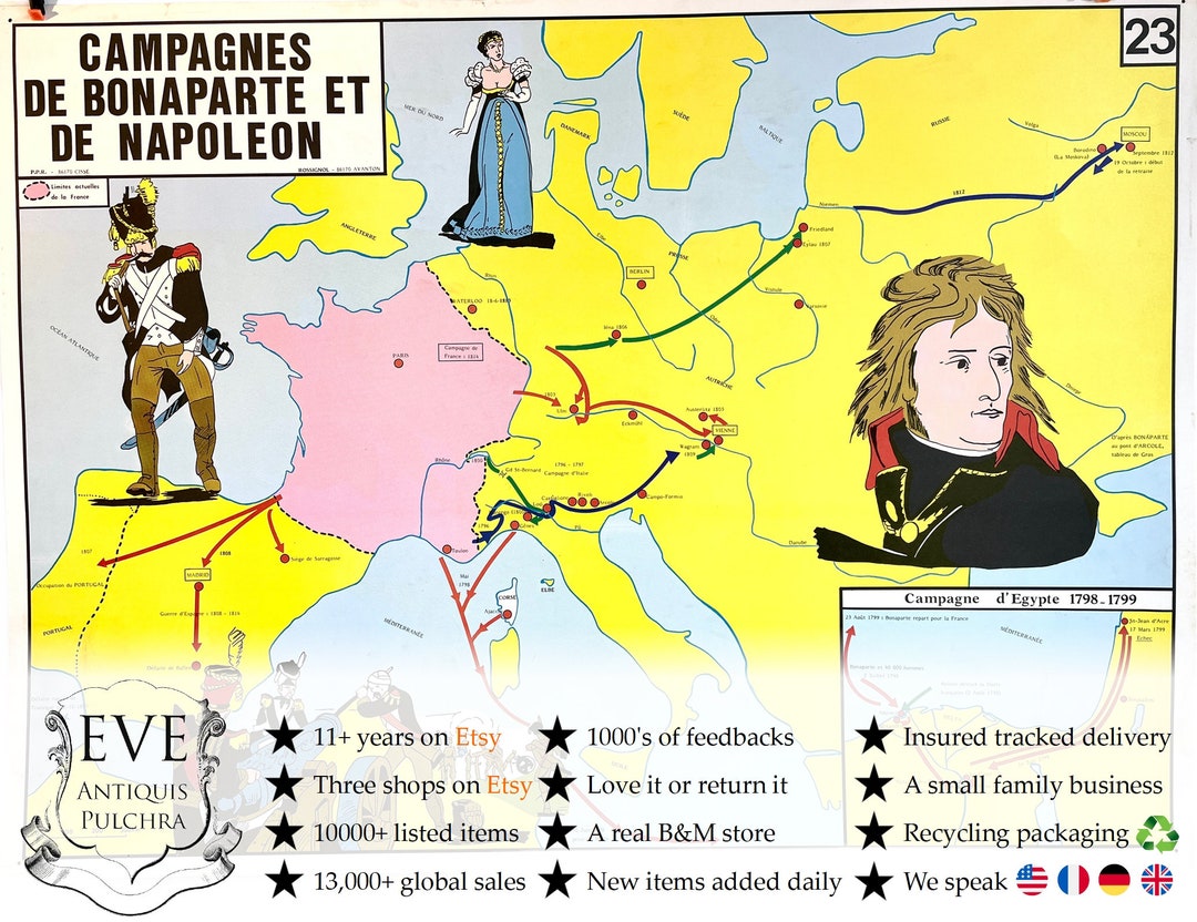 Vintage French Poster School Learning Educational Display Napoleon ...