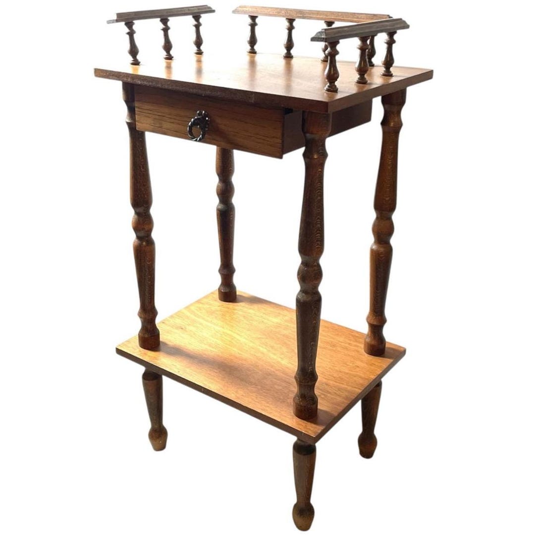 Vintage French Telephone Table Stand Plinth Traditional Worn DAMAGED ...