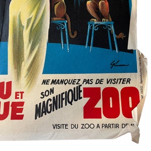 Vintage French Pinder Zoo Circus Advertising Poster Exhibition ...