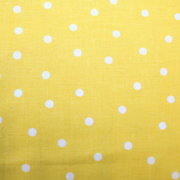 Yellow and White Polka Dot Fabric - Etsy