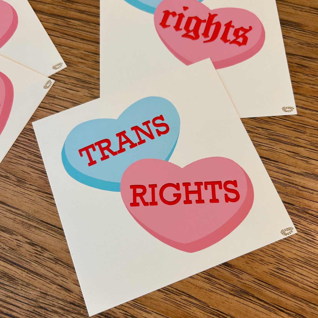 Candy Hearts Trans Rights Art Print Regular Font Pastel Gallery Wall ...