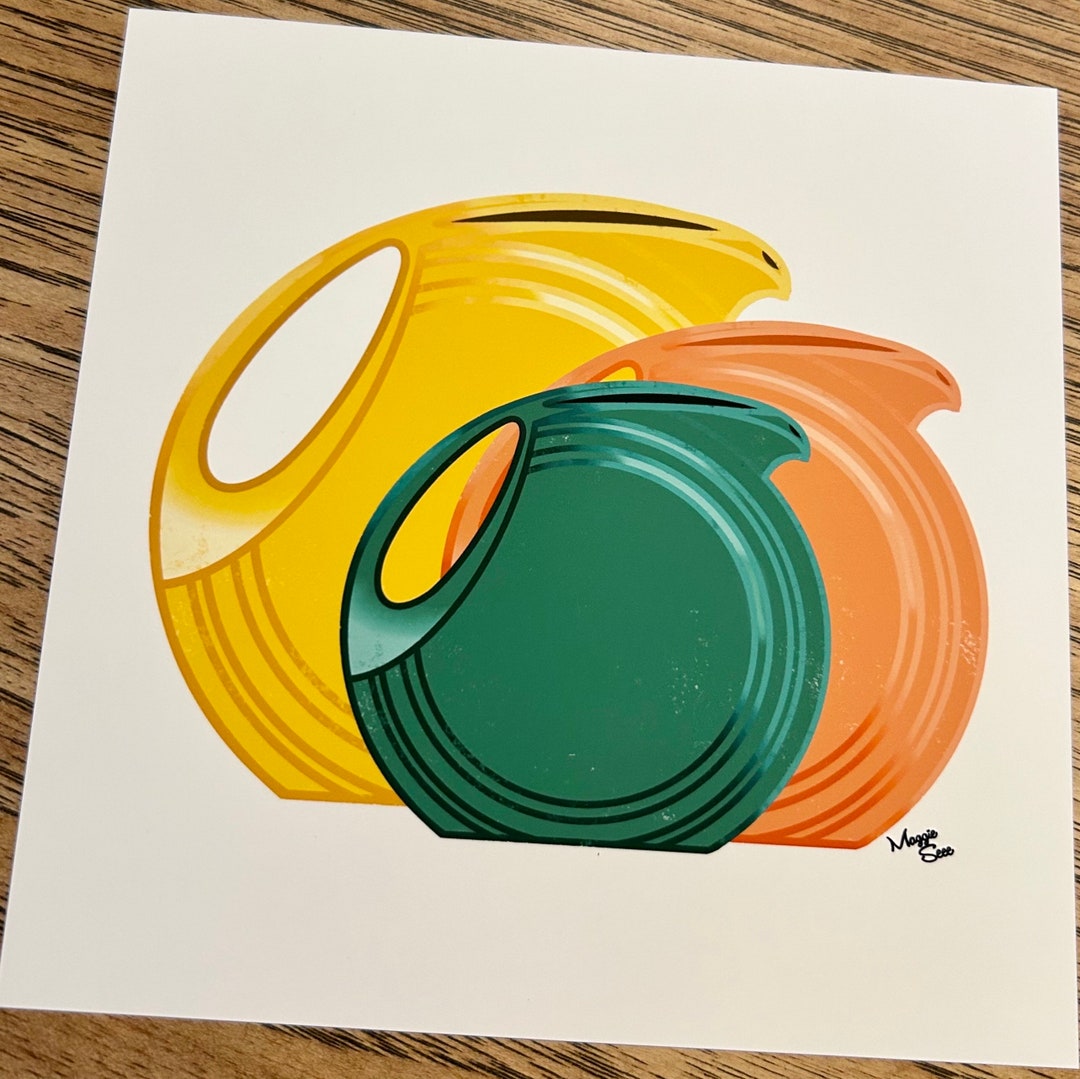 Fiestaware Pitcher Trio Collection Coordinating Colors Yellow Jade ...