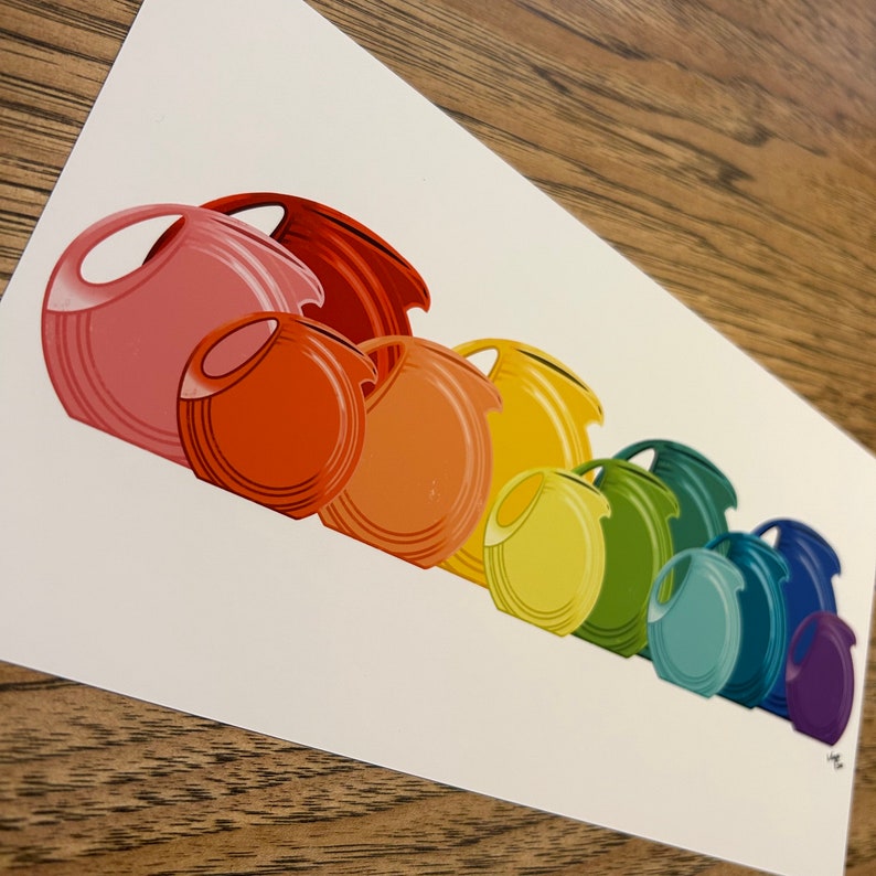 Fiestaware Pitcher Rainbow Art Print, Retro Kitchen Decor - Etsy