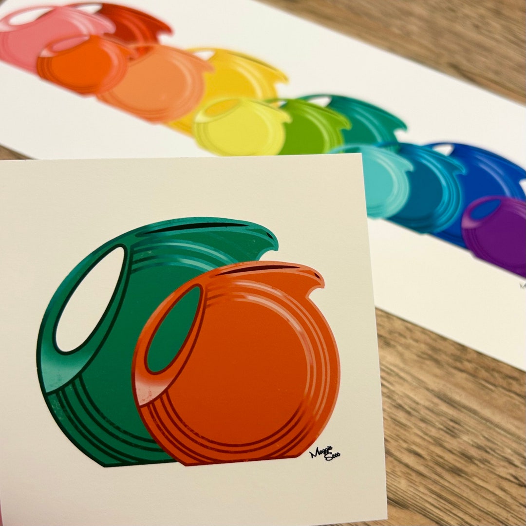 Fiestaware Pitcher Pair Collection Coordinating Colors Red and Green ...