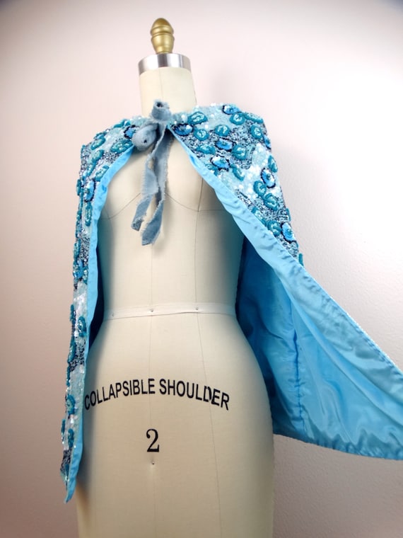 Couture Sequined Beaded Bridal Cape // Something Blue… - Gem