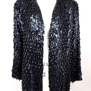 HEAVY Teardrop Beaded Fringe Jacket / Heavily Embellished Black ...