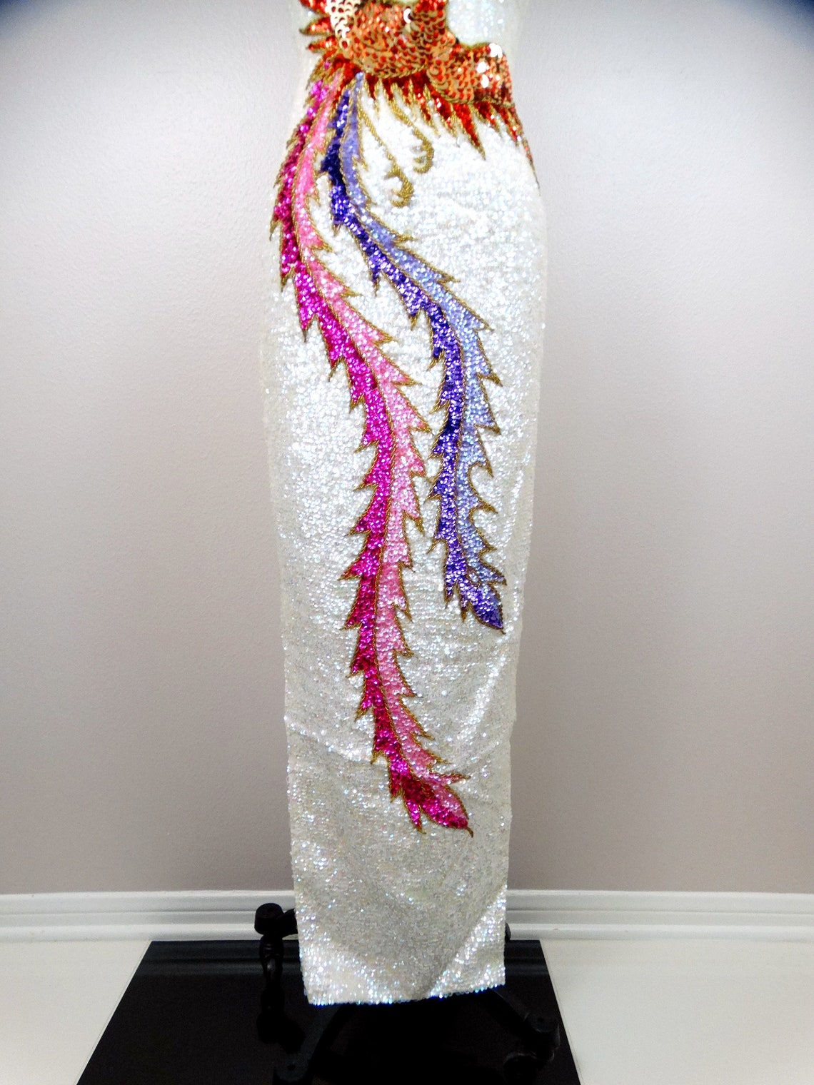 Vtg Cheongsam Fully Sequined Beaded Dress / Oriental Mandarin - Etsy