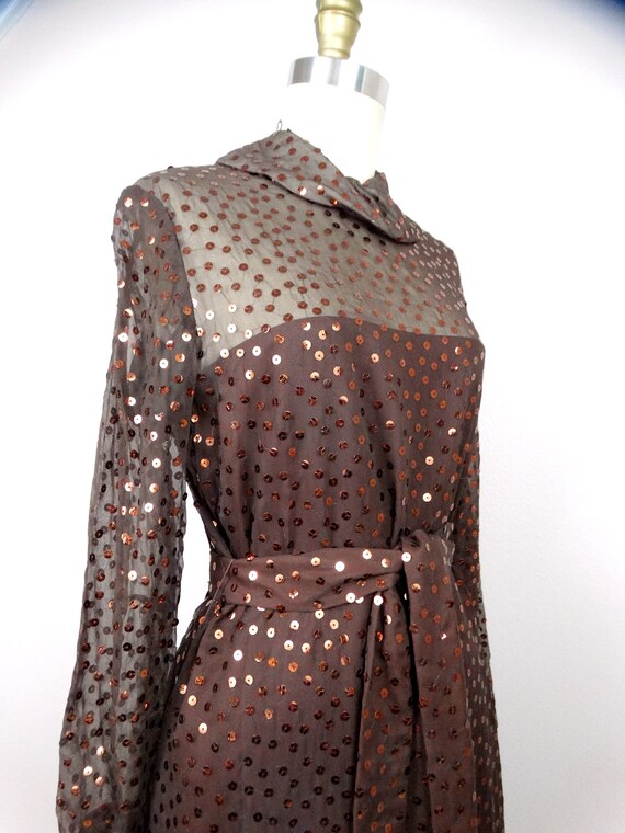 70s Vintage Sequin Gown // 1970’s Designer Full Lengt… - Gem