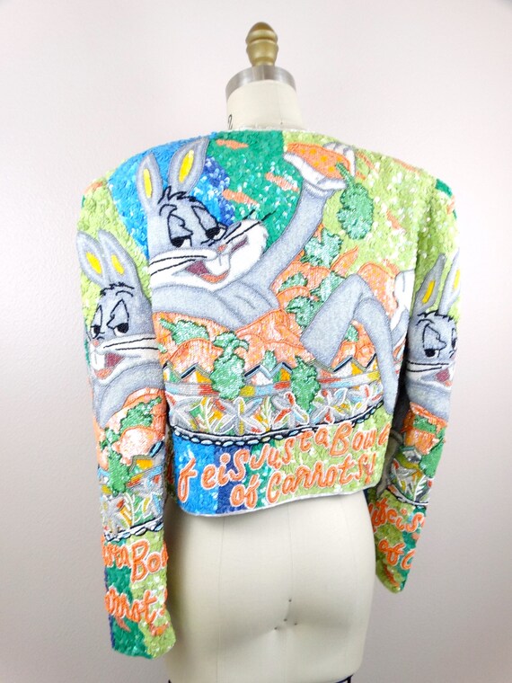 90s Cartoon Sequin Embellished Jacket / 1990’s Novelt… - Gem