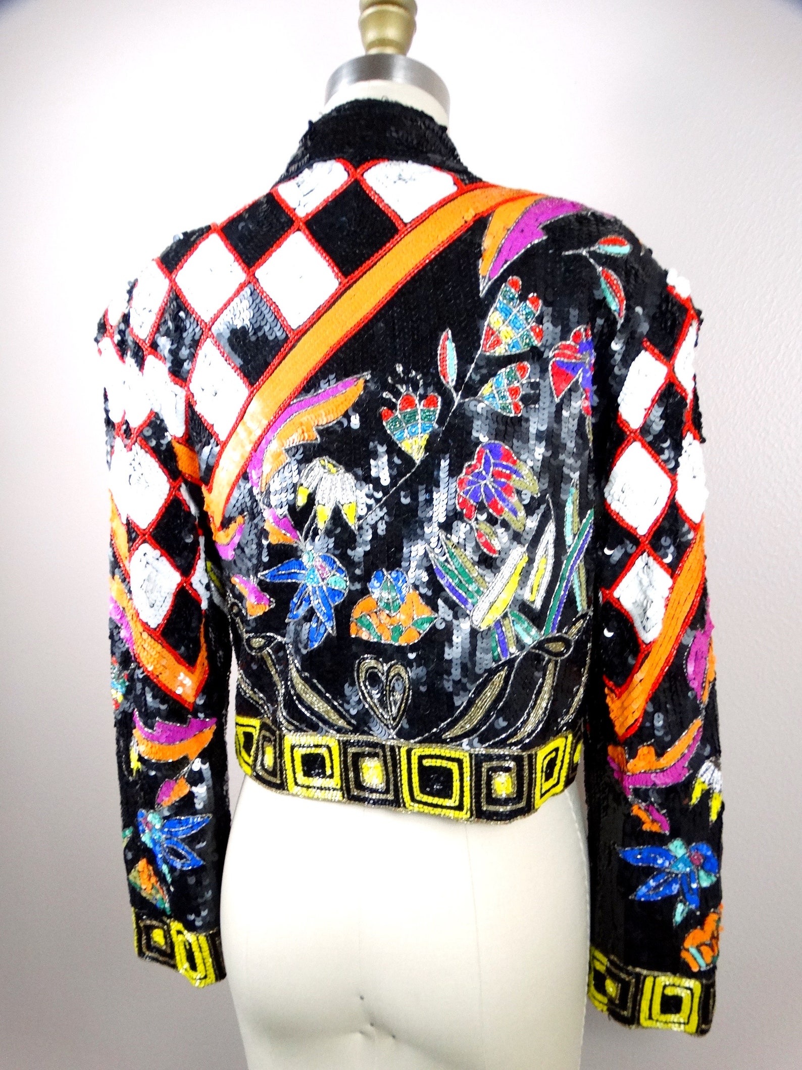 RARE Rad Sequin Moto Jacket // Vintage GLAM Embellished Beaded - Etsy