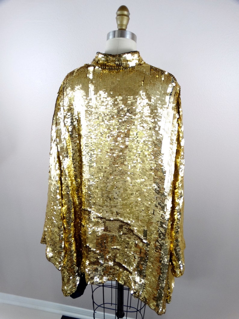 Liquid Gold Sequin Coat / Flashy Sequined Overcoat / Golden Vintage ...