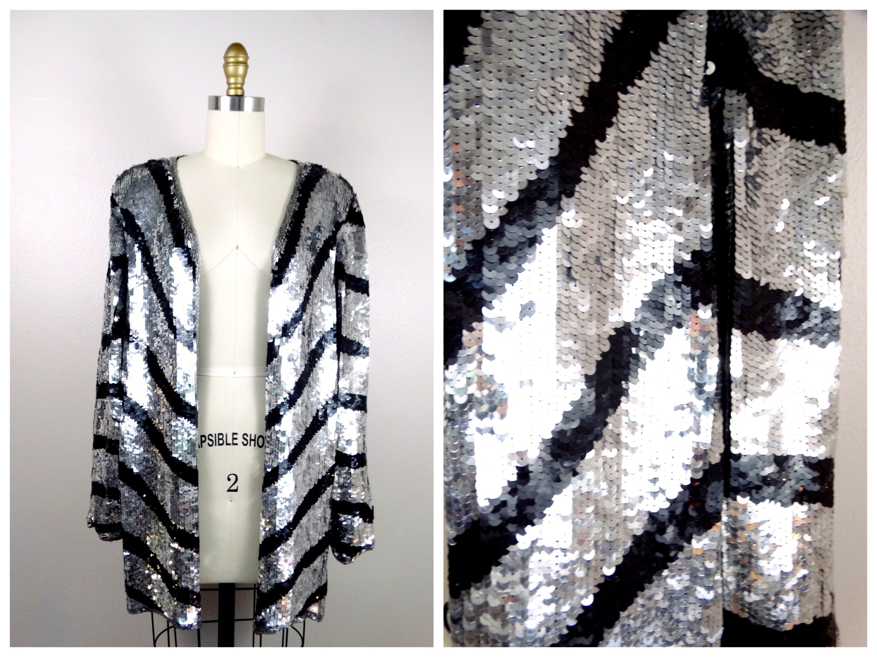 Womens Silver Sequin Jacket - Etsy