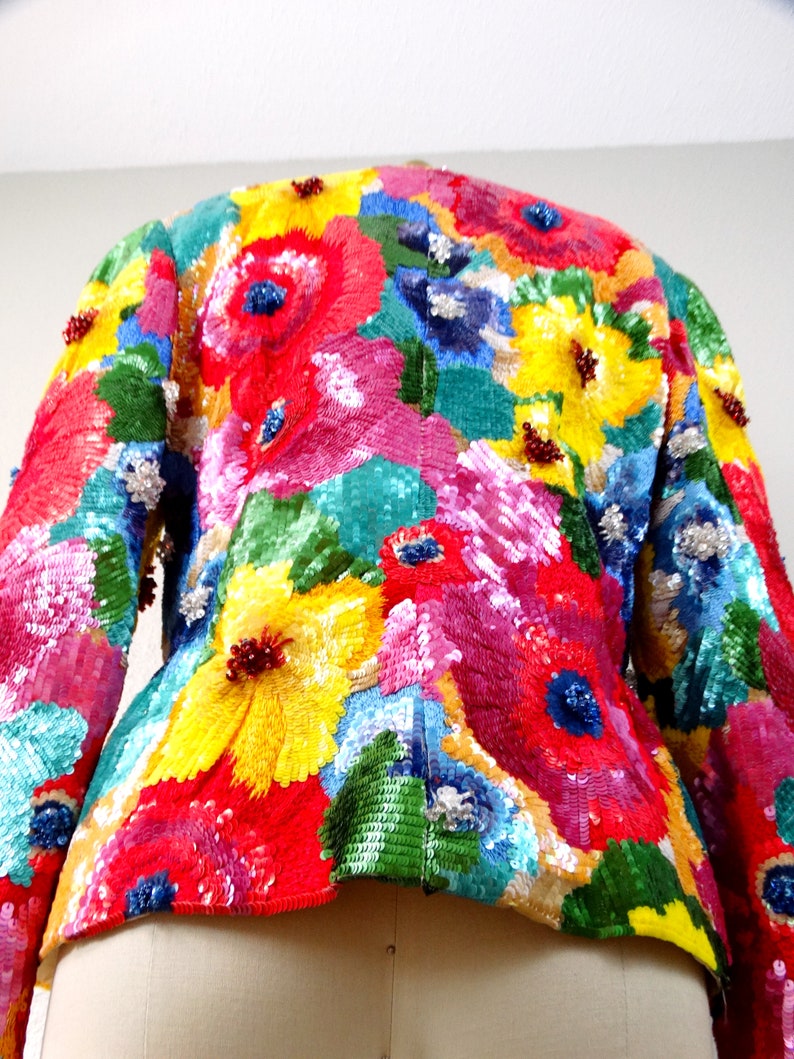 Haute Couture Crystal Beaded Jacket / RARE Vintage Bill Blass Designer ...