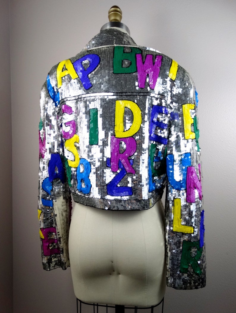 ALPHABET Letters Sequin Jacket // Retro Novelty Letter - Etsy