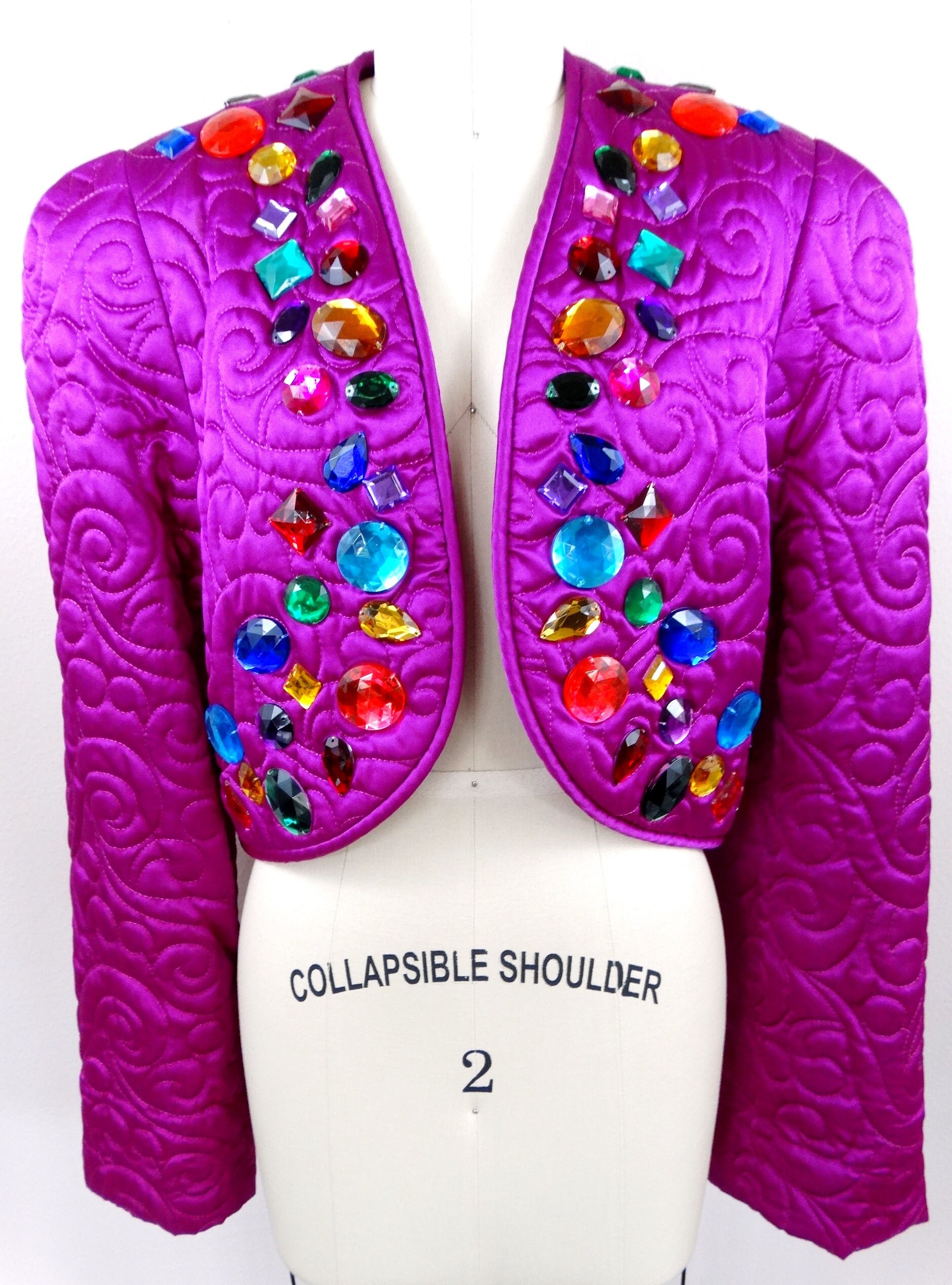Jewel Beaded Bolero / Pink Jeweled Shrug / Colorful Bejeweled Jacket ...