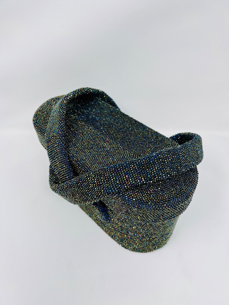 30s Micro Glass Bead Embellished Hard Shell Box Purse / 1930's Oval Mid ...