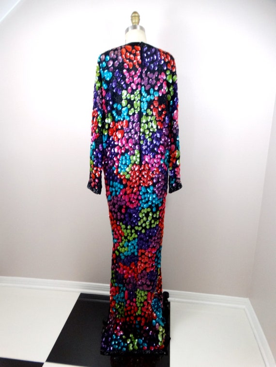 RARE Pebble Cluster Sequin Gown // Bright and Colorfu… - Gem