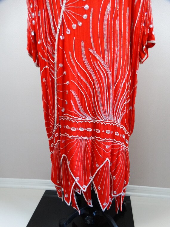 Plus Size Sequin Formal Dress + Duster Set / Bright R… - Gem