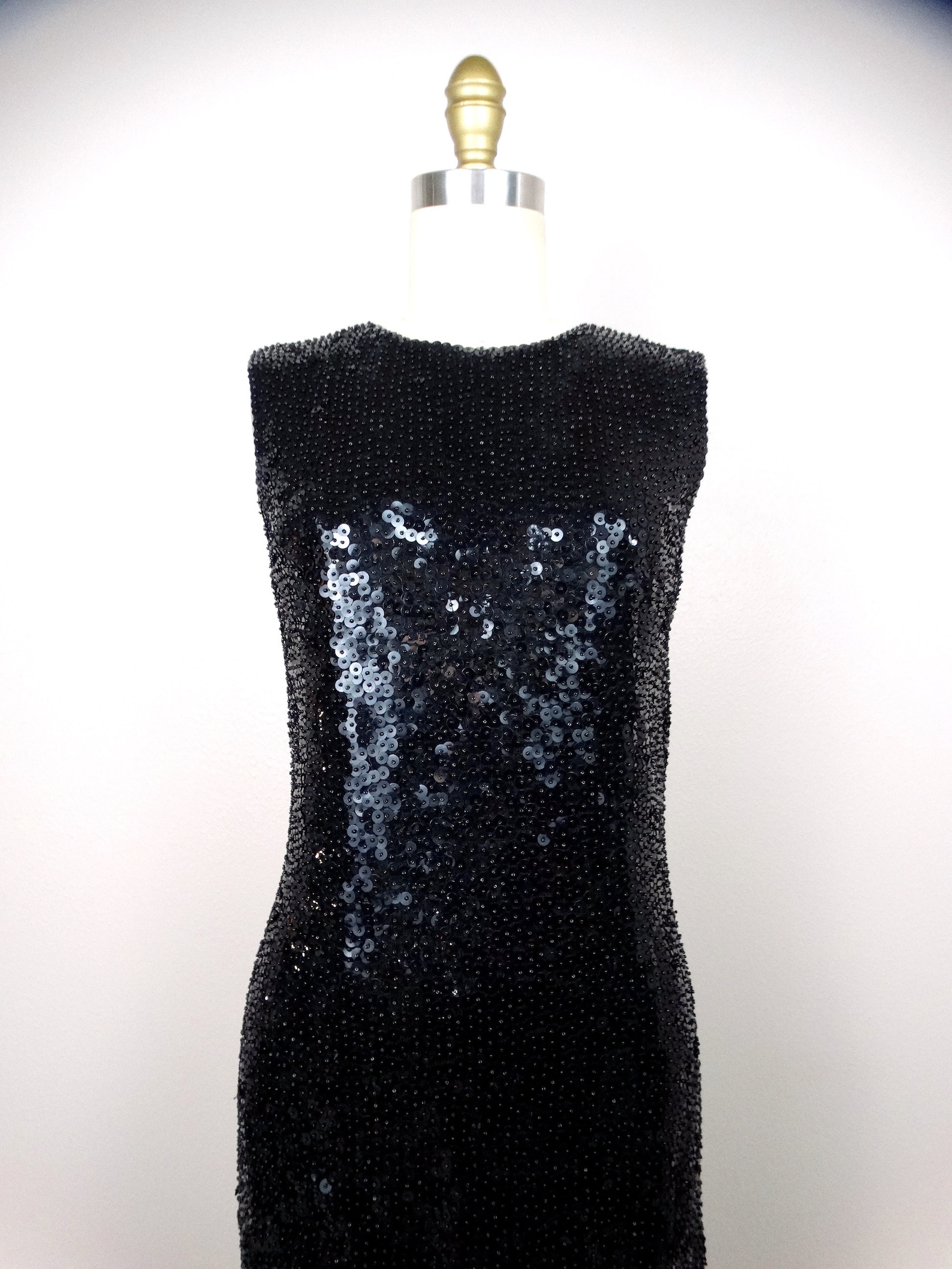 60s Valentina Fringe Beaded Micro Mini Dress // Vintage Black Sequin ...