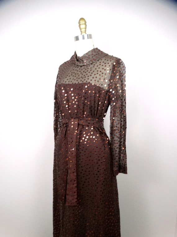 70s Vintage Sequin Gown // 1970’s Designer Full Lengt… - Gem