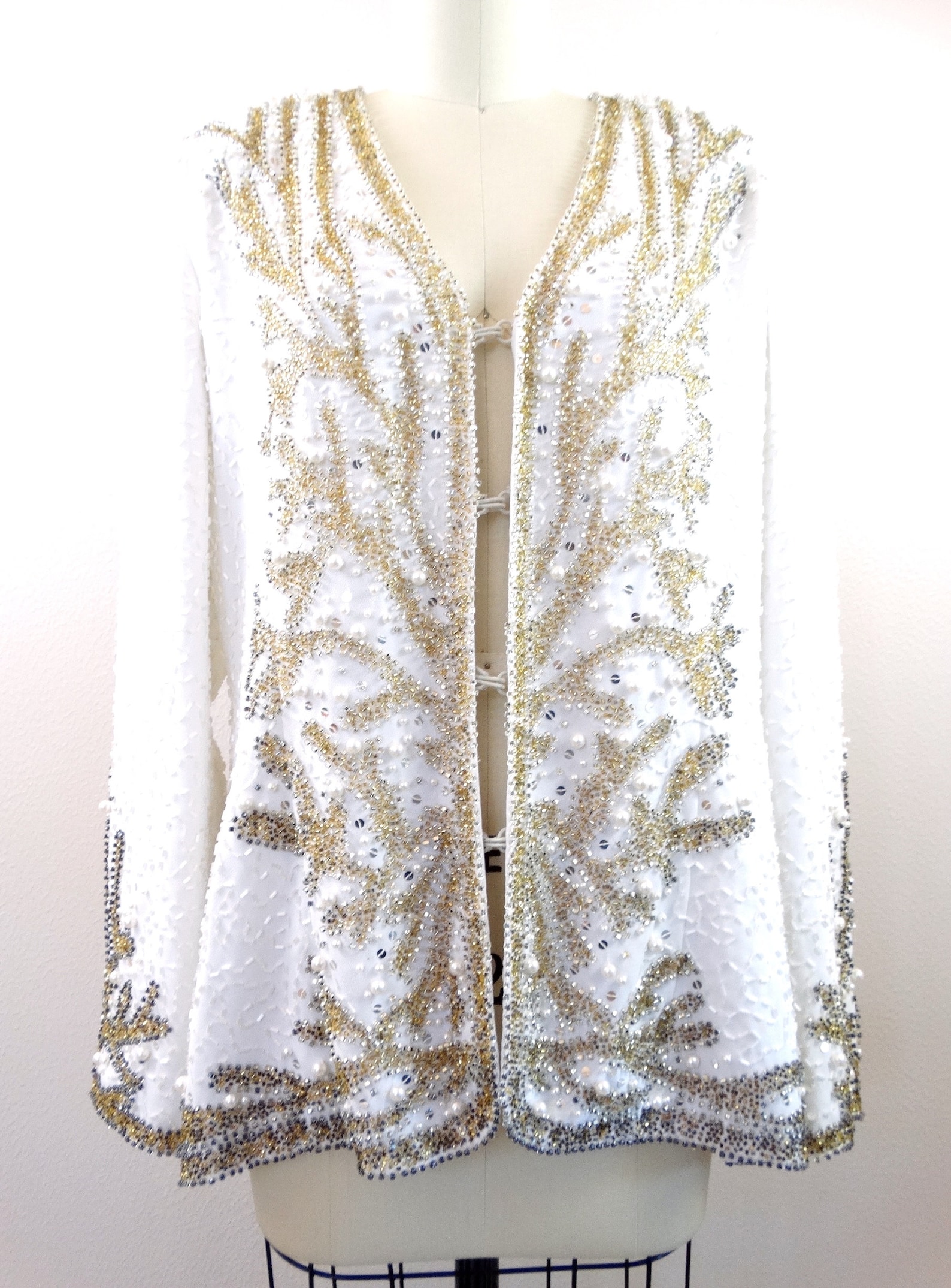 Vintage Art Deco Beaded Jacket, Pearl & Sequin Embellished - Etsy