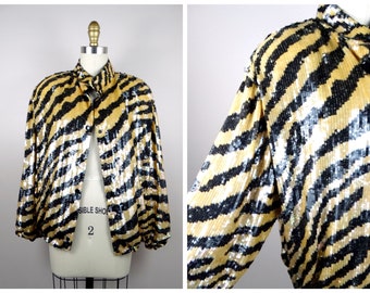 Sequin Tiger Print Jacket - Etsy