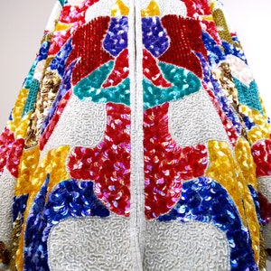 BOLD Sequin Jacket // Vintage Bright Sequined Jacket // All Embellished ...