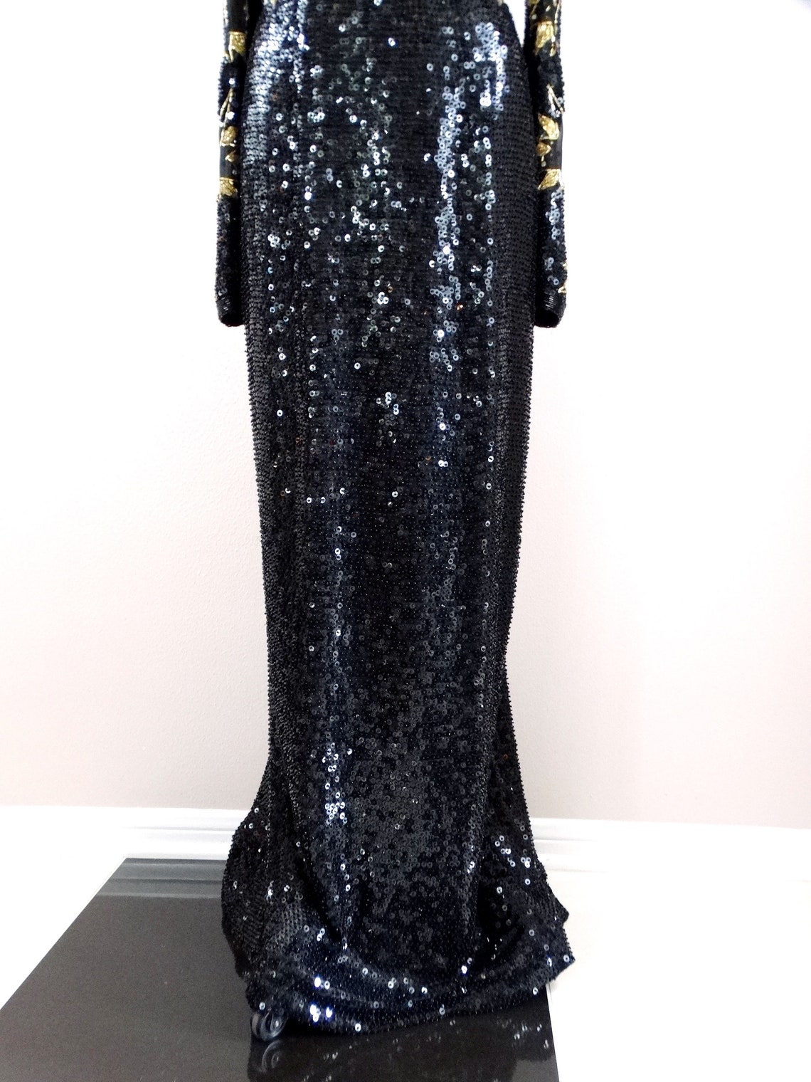 STEPHEN YEARICK Beaded Gown / Rhinestone Crystal Embellished | Etsy