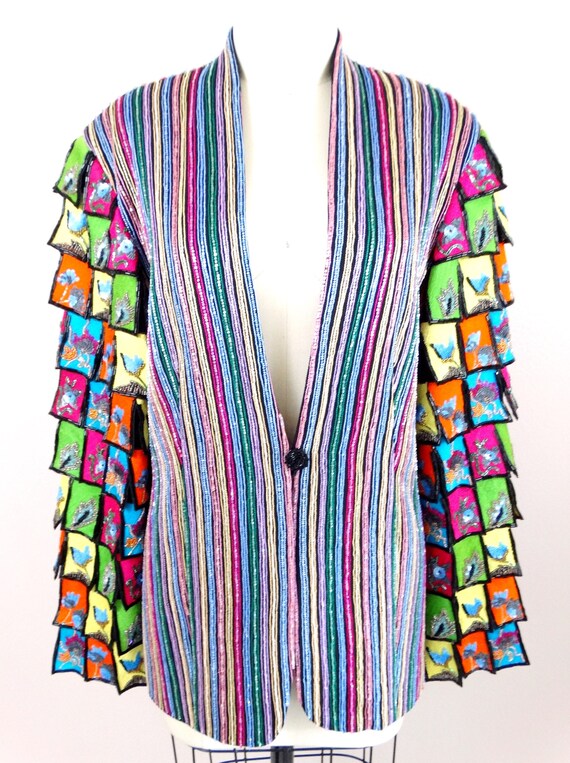 HEAVY Fully Beaded Blazer // Vintage Couture Heavily … - Gem