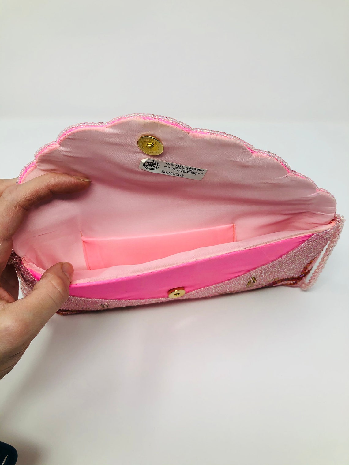 Pink Bridal Beaded Art Deco Handbag // Vintage Beaded Clutch - Etsy