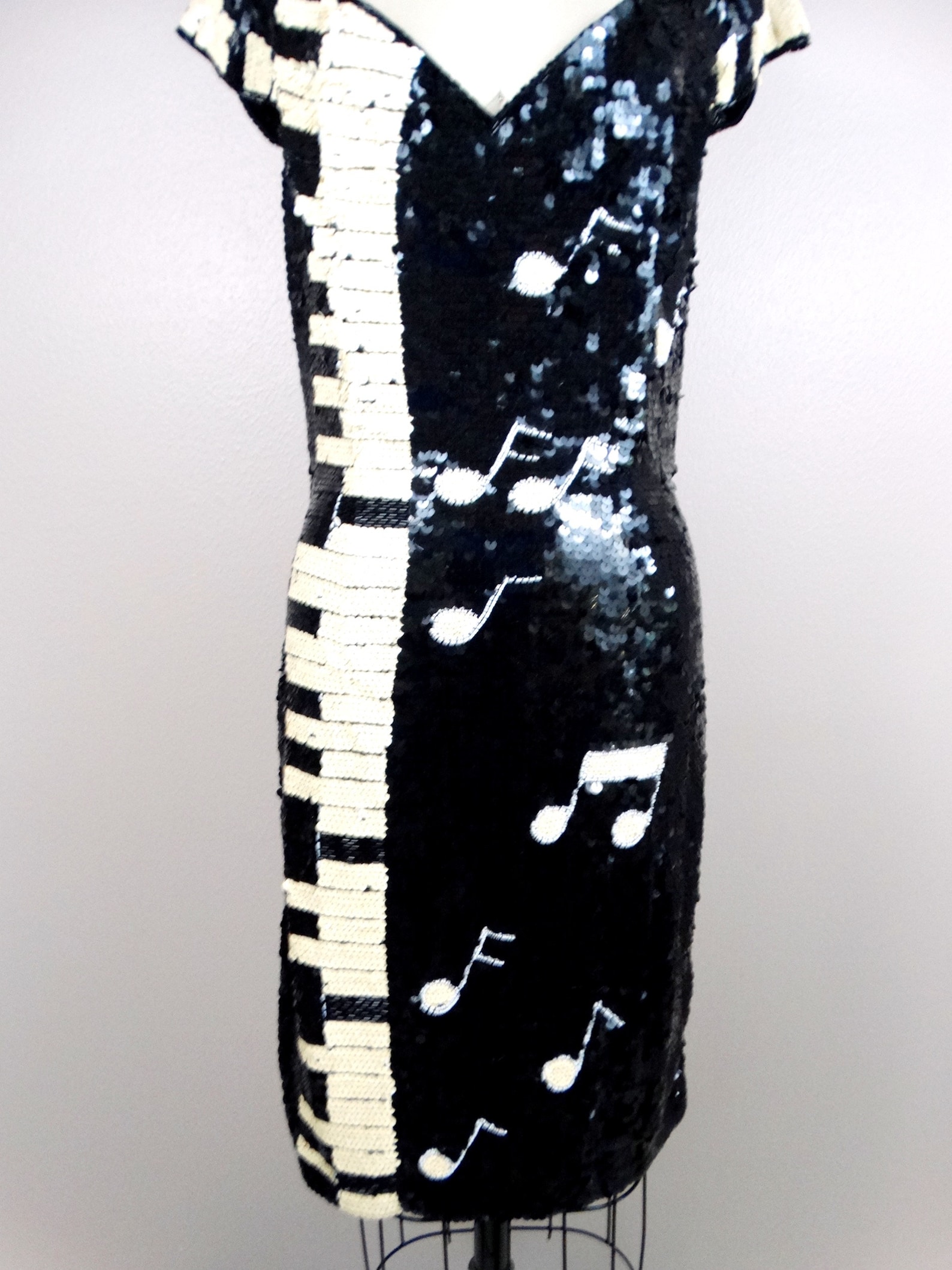 Musical Sequined Dress // Pop Art Music Glam Sequined Dress // Novelty ...