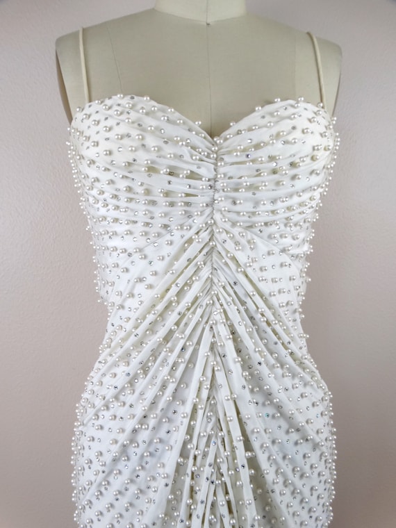 Rare Rhinestone Crystal Pearl Beaded Dress / Bombshel… - Gem