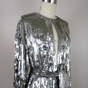 Flashy Sequin Open Top / Mirror Silver Sequined Embellished Glass ...