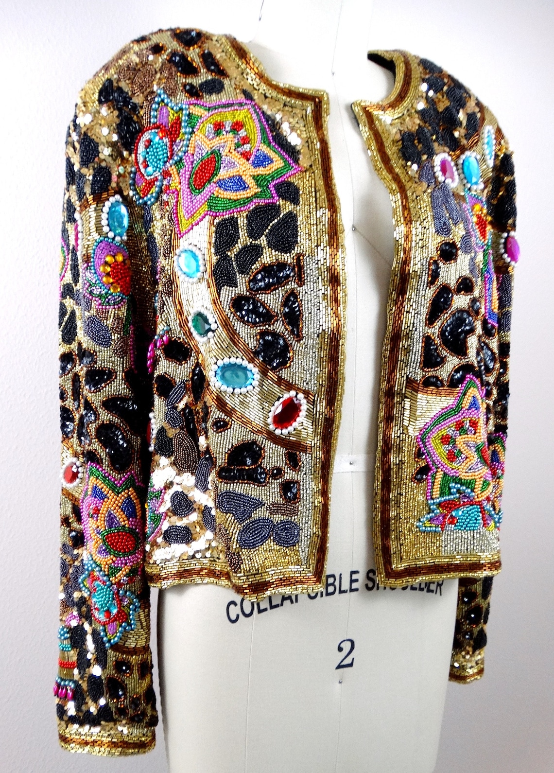 VERY HEAVY Jewel Beaded Jacket / Heavily Embellished Opened - Etsy