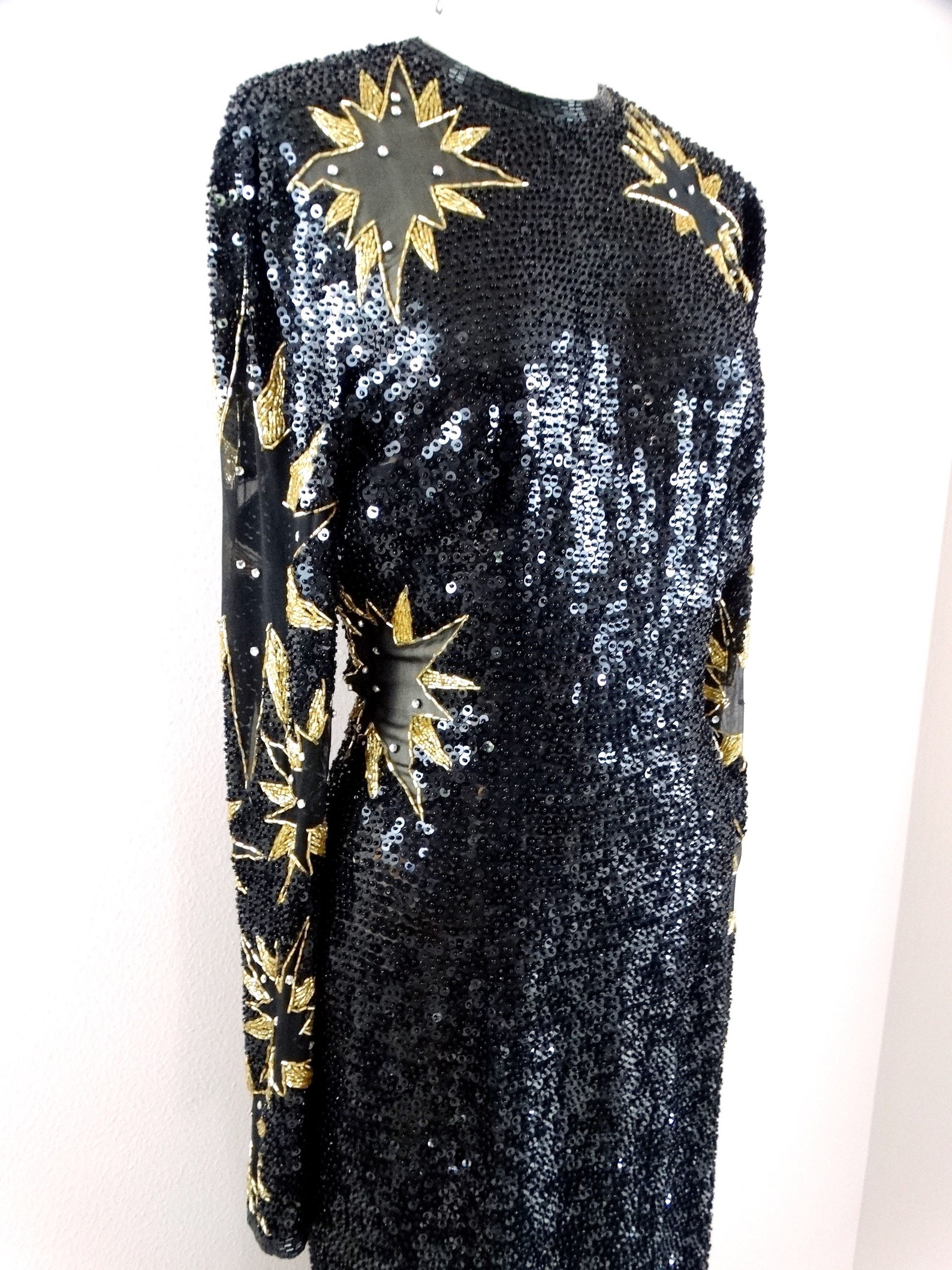 STEPHEN YEARICK Beaded Gown / Rhinestone Crystal Embellished Dress ...