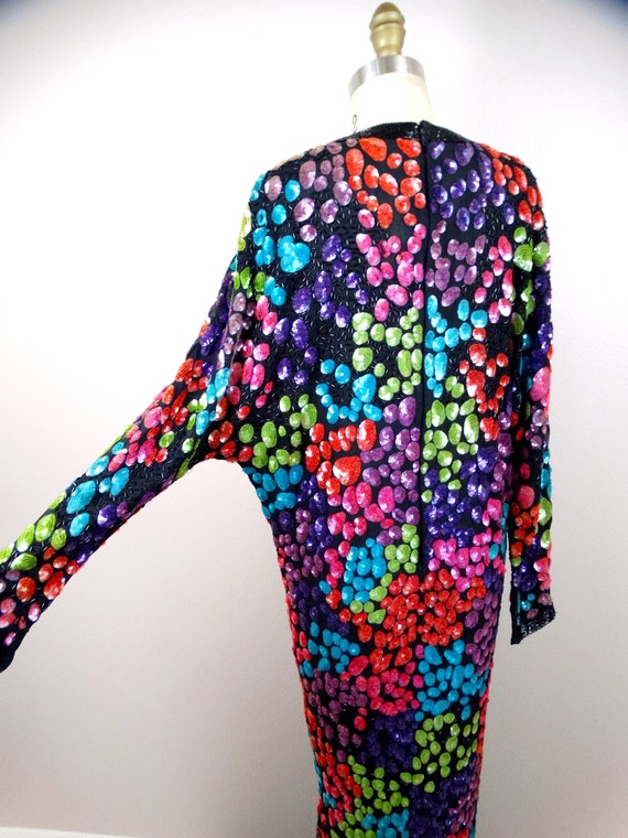 RARE Pebble Cluster Sequin Gown // Bright and Colorfu… - Gem