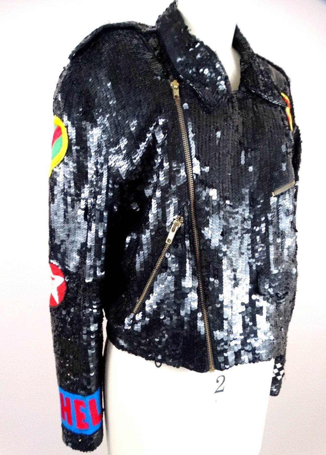 OIL & GAS Industry Sequined Jacket // 80's Sequin Bomber - Etsy