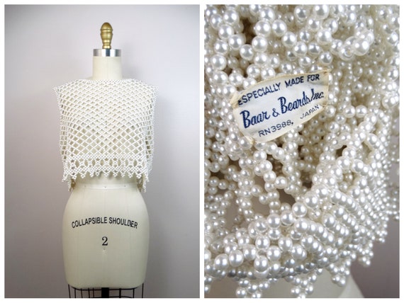 RARE 50s Pearl Beaded Caged Crop Top // Sheer Beaded Cropped - Etsy