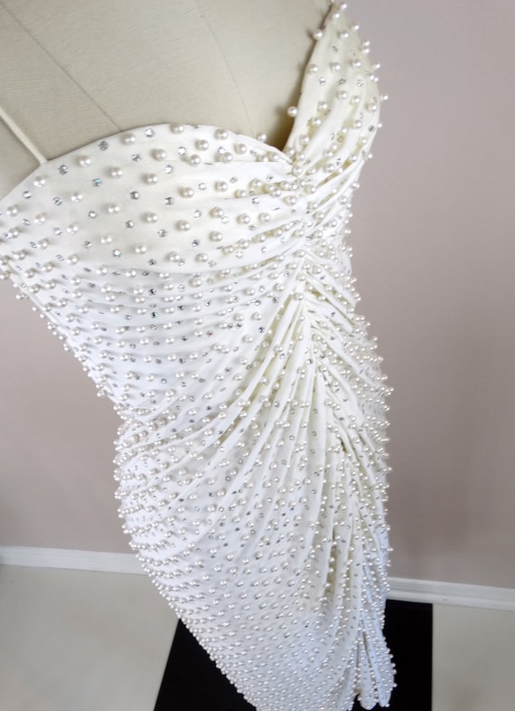 Rare Rhinestone Crystal Pearl Beaded Dress / Bombshel… - Gem