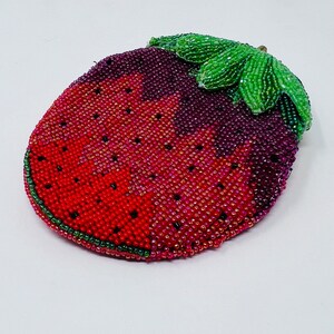 Cutest Strawberry Coin Purse / Vintage Beaded Change Purse Kiss Lock - Etsy