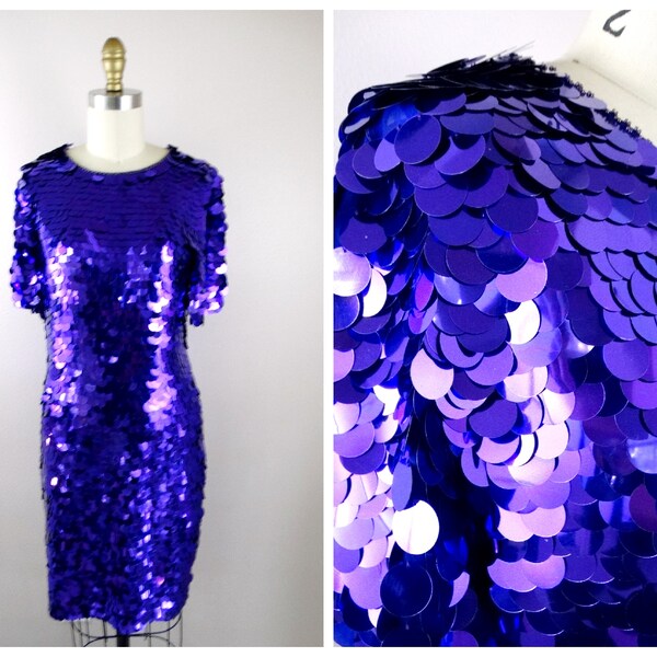 Purple Sequin Dress - Etsy