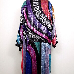 INCREDIBLE Fully Sequined Duster / Retro Embellished Long Jacket ...
