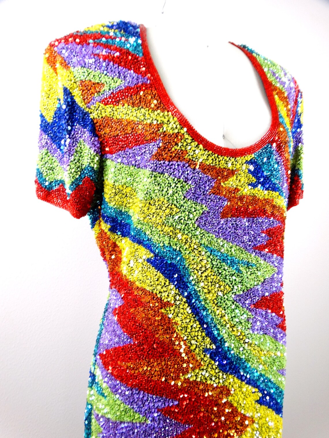 RIAZEE Sequined Dress // RARE Retro Sequin Dress / Vintage | Etsy