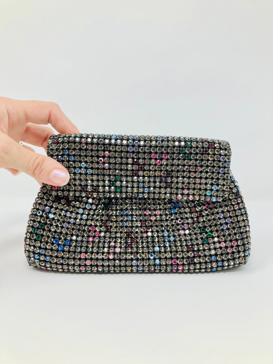 VTG Crystal Encrusted Evening Clutch // Rhinestone Embellished Purse ...