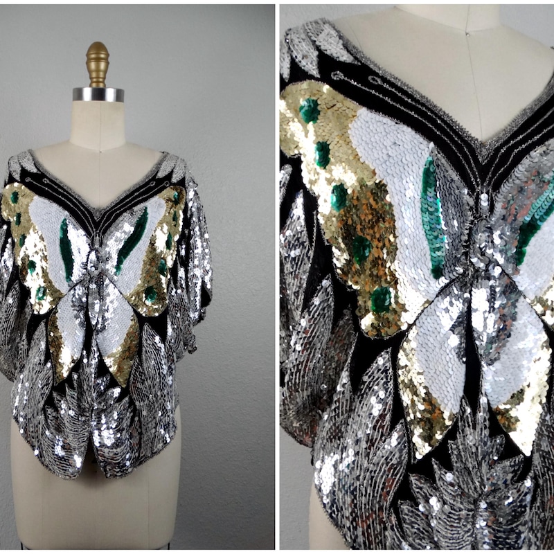 Sequin Butterfly Top - Etsy
