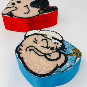 Vintage NOVELTY Cartoon Sequined Box Set // Bedazzled Beaded Sequin ...