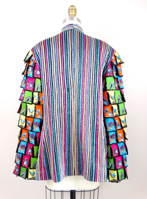 HEAVY Fully Beaded Blazer // Vintage Couture Heavily … - Gem