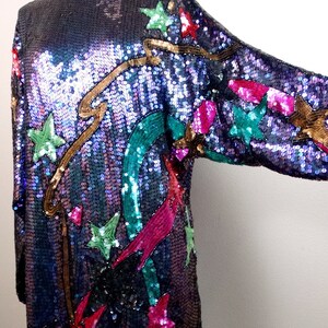 Abstract Star Sequin Mini Dress // Stars in Orbit Beaded Sequined Party ...