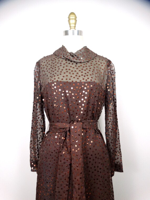 70s Vintage Sequin Gown // 1970’s Designer Full Lengt… - Gem